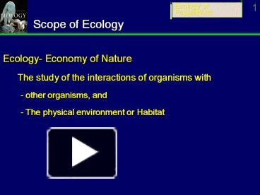 Scope of Ecology presentation | free to view