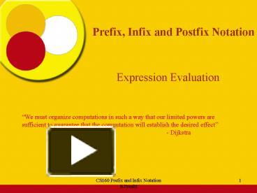 Prefix, Infix and Postfix Notation presentation | free to view
