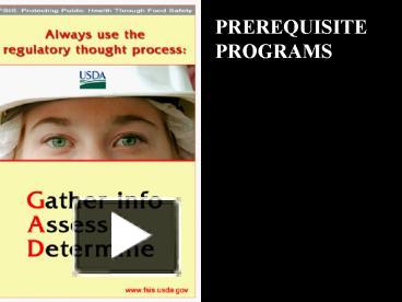 PREREQUISITE PROGRAMS presentation | free to view