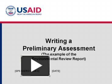 PPT – Writing a Preliminary Assessment (The example of the Environmental Review Report ...
