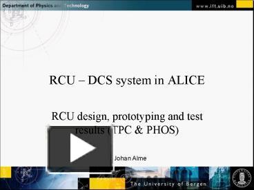PPT – RCU PowerPoint presentation | free to view - id: 1a44eb-ZDc1Z