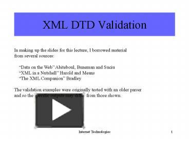 XML DTD Validation presentation | free to download