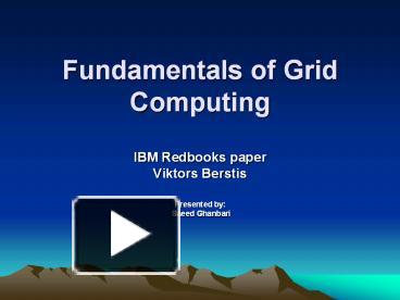 Fundamentals of Grid Computing presentation | free to download