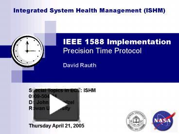 IEEE 1588 Implementation Precision Time Protocol presentation | free to view