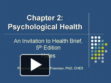 PPT – Chapter 2: Psychological Health PowerPoint presentation | free to ...