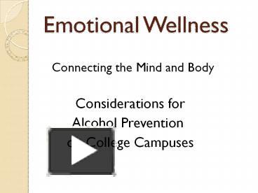 Emotional Wellness presentation | free to view