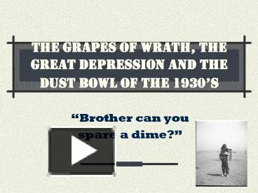 The Grapes of Wrath, the Great Depression and the Dust Bowl of the ...