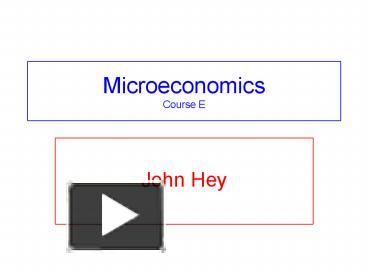 PPT – Microeconomics Course E PowerPoint presentation | free to ...
