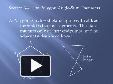 PPT – Section 34: The Polygon AngleSum Theorems PowerPoint presentation ...