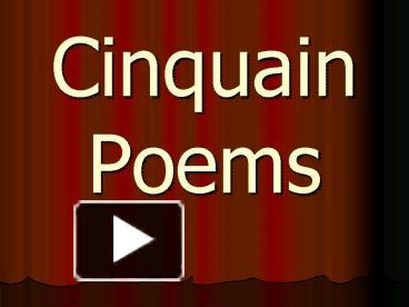 Cinquain Poems presentation | free to view