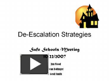 De-Escalation Strategies presentation | free to view