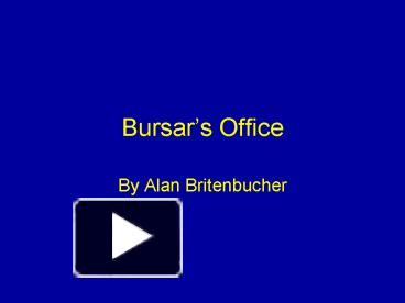 Bursar presentation | free to download