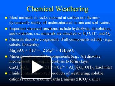 PPT – Chemical Weathering PowerPoint presentation | free to view - id ...