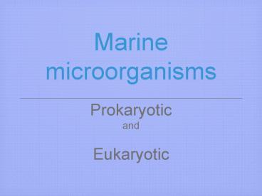 Marine microorganisms presentation | free to view