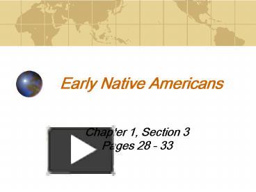 Early Native Americans presentation | free to view