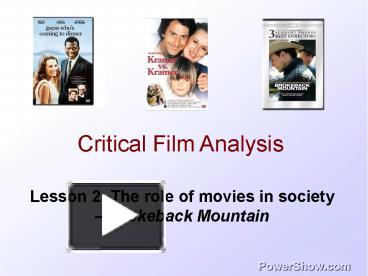 PPT – Critical Film Analysis PowerPoint presentation | free to view ...