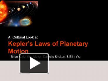Keplers Laws of Planetary Motion presentation | free to view