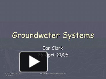 PPT – Groundwater Systems PowerPoint presentation | free to view - id ...
