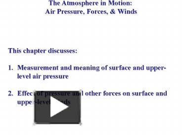 The Atmosphere in Motion: presentation | free to view