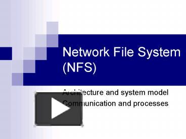 Network File System NFS presentation | free to view