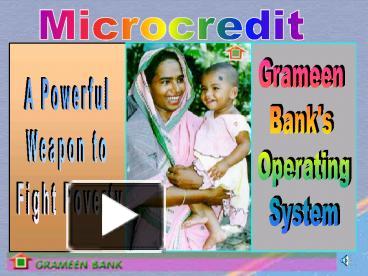 Microcredit presentation | free to view
