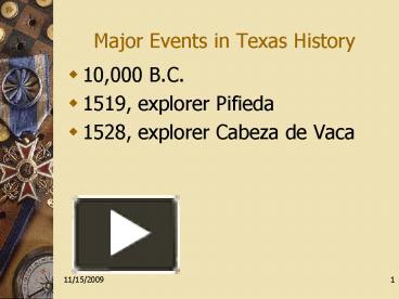 Major Events in Texas History presentation | free to view