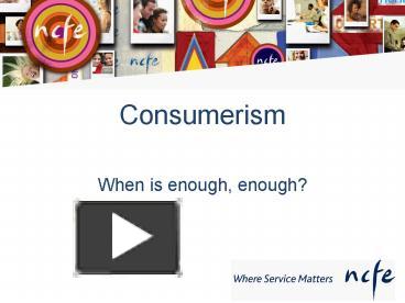 Consumerism presentation | free to view