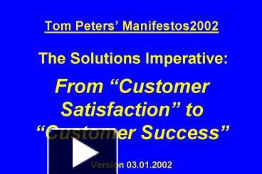 PPT – Tom Peters PowerPoint presentation | free to view - id: 1bb34-YTM3M
