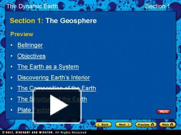 Section 1: The Geosphere presentation | free to view