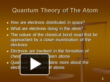 PPT – Quantum Theory of The Atom PowerPoint presentation | free to view ...