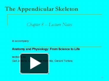 The Appendicular Skeleton Chapter 8 Lecture Notes presentation | free ...