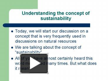 PPT – Understanding the concept of sustainability PowerPoint ...