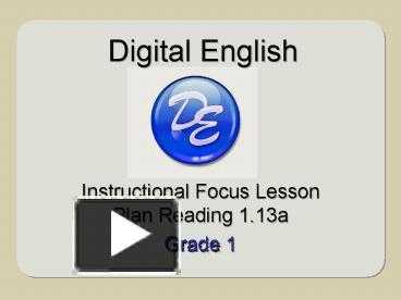 PPT – Instructional Focus Lesson Plan Reading 1'13a PowerPoint ...