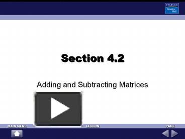 Adding and Subtracting Matrices presentation | free to view