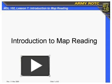 Introduction to Map Reading presentation | free to view