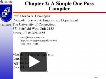 Chapter 2: A Simple One Pass Compiler presentation | free to view