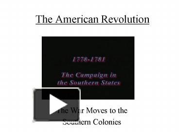 PPT – The American Revolution PowerPoint presentation | free to view ...