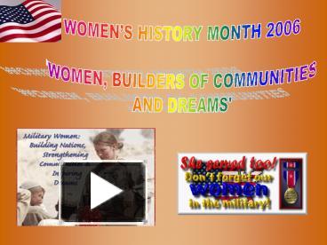 WOMENS HISTORY MONTH 2006 presentation | free to view