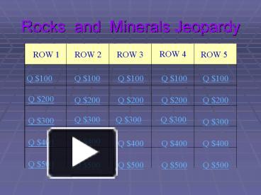 PPT – Rocks and Minerals Jeopardy PowerPoint presentation | free to ...