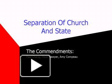 Separation Of Church And State presentation | free to view
