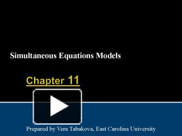 Simultaneous Equations Models presentation | free to view