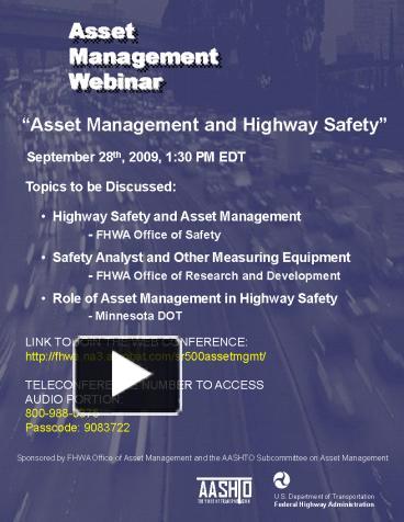 Asset Management Webinar presentation | free to view