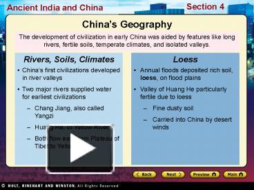 PPT – The development of civilization in early China was aided by ...