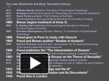 PPT – The Later Nineteenth and Early Twentieth Century: PowerPoint ...