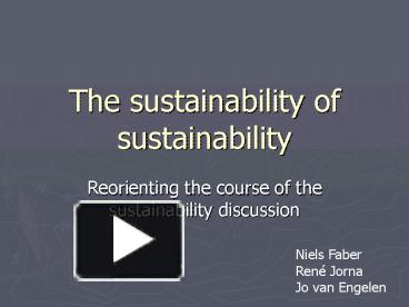 PPT – The sustainability of sustainability PowerPoint presentation ...