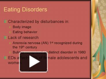 PPT – Eating Disorders PowerPoint presentation | free to view - id ...