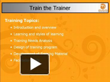 Train the Trainer Concept presentation | free to download