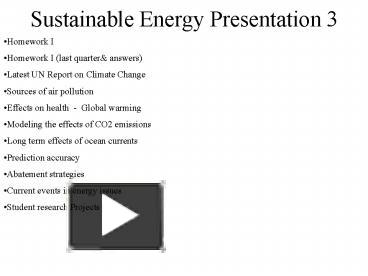 Sustainable Energy Presentation 3 presentation | free to view