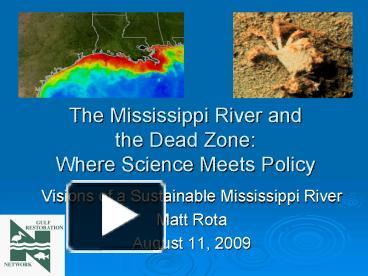 The Mississippi River and the Dead Zone: Where Science Meets Policy ...
