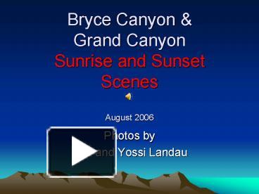 Bryce Canyon presentation | free to view